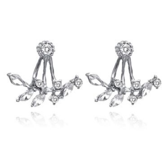 Boutique Designed | Jewelry | Silver Crystal Leaf Design Jacket ...